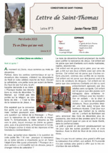 Lettre de Saint-Thomas Janvier / Février 2023 - Saint-Thomas Strasbourg